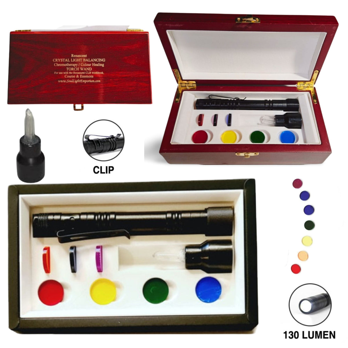 Crystal Light Balancing Torch Set, Colour Healing – Renascent Bath and Body
