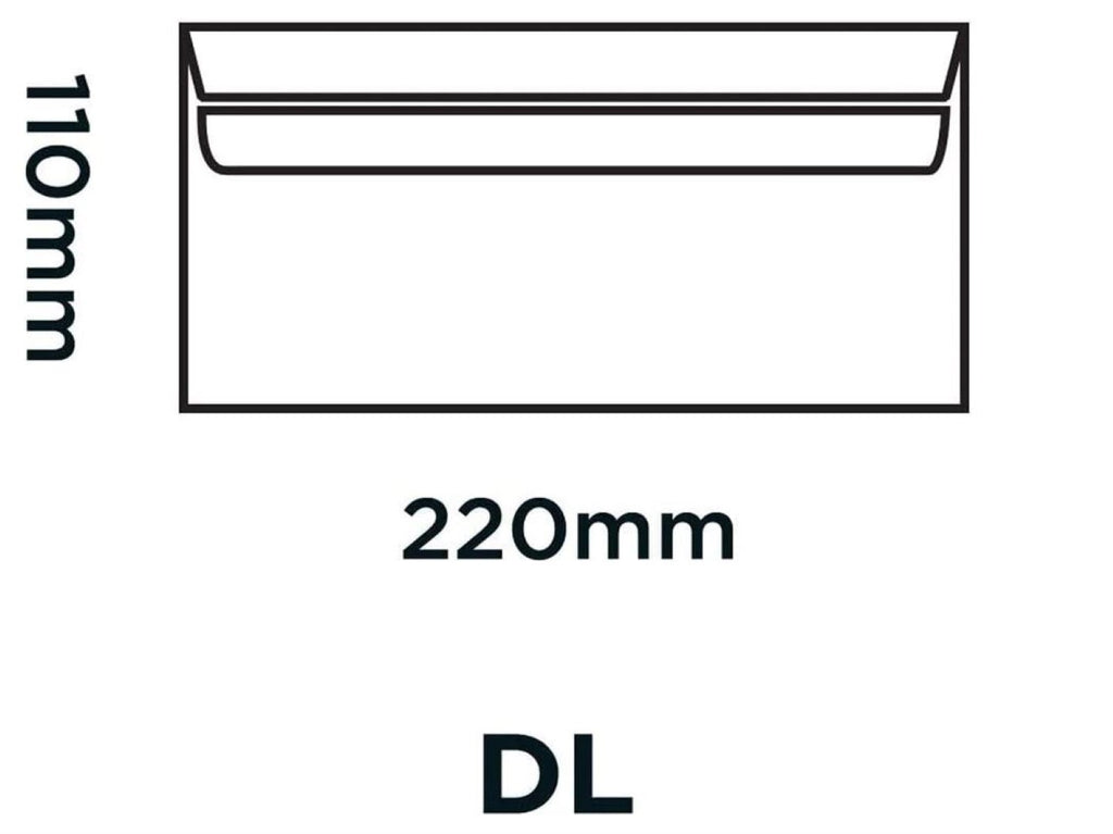 Paper Envelope DL 110mm x 220mm 300gsm White – Renascent Bath and Body