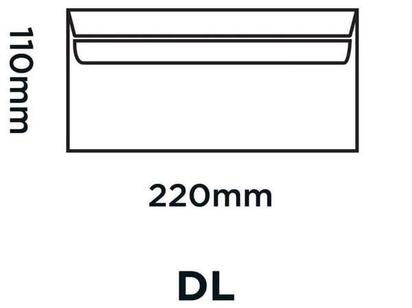 Paper Envelope DL 110mm x 220mm 300gsm White – Renascent Bath and Body