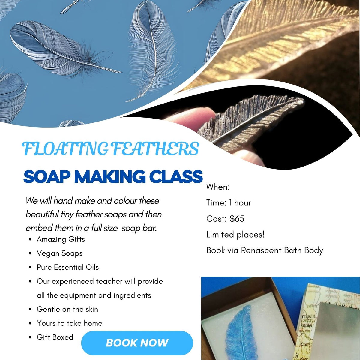 Floating Feathers Soap Making Class – Renascent Bath and Body